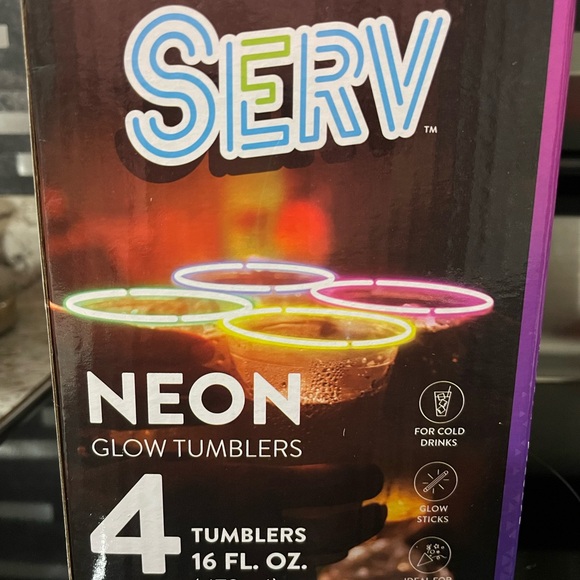 Serv | Party Supplies | Nib Serv Neon Glow Tumblers 6 Oz | Poshmark